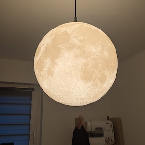 XXL Moon Pendant Lamp 400 Mm Diameter - 3D Printed Moon Lamp With ...