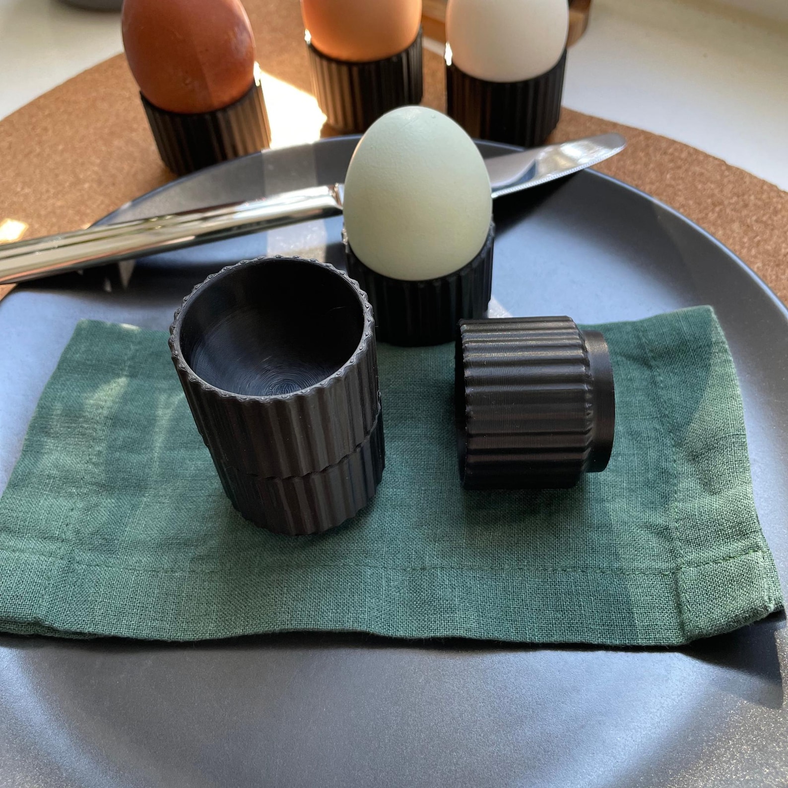 Set of 6 Stackable Egg Cups – 3D Printed From PLA Plastic – Modern ...