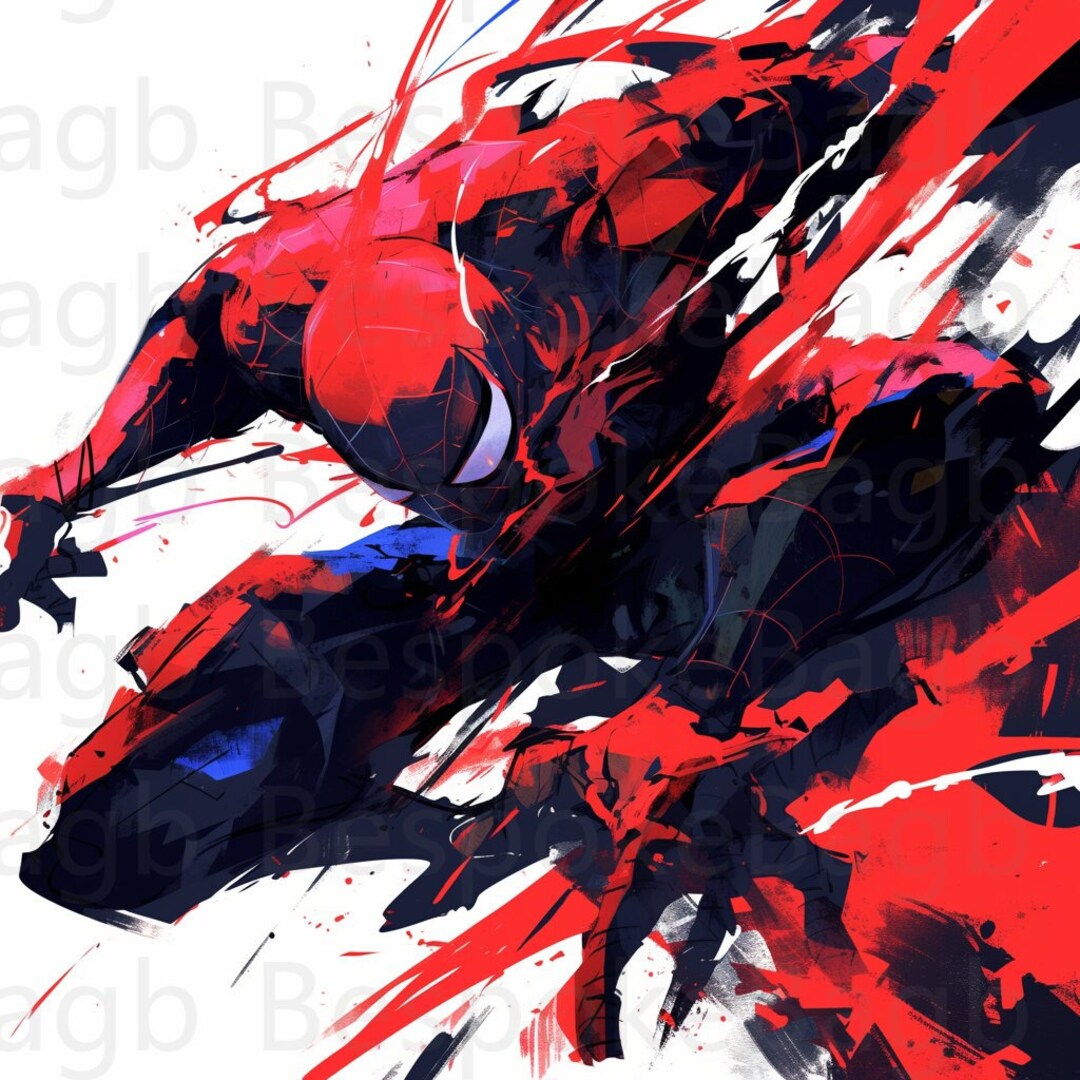 2 Spiderman Splash and Watercolor Digital Design PNG File for ...