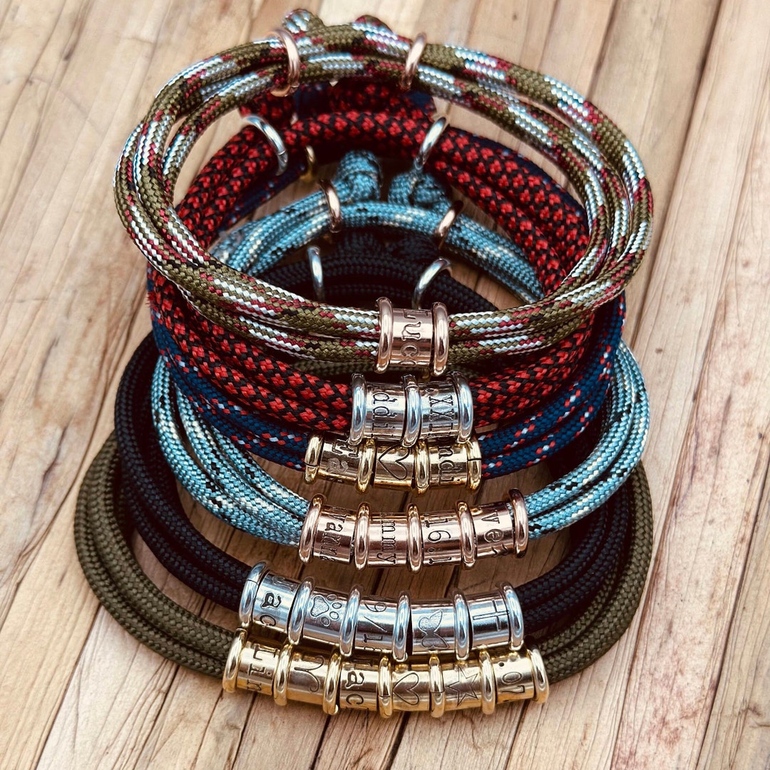Personalized Paracord Bracelet: Custom Name, Symbolic Silver Beads - Etsy