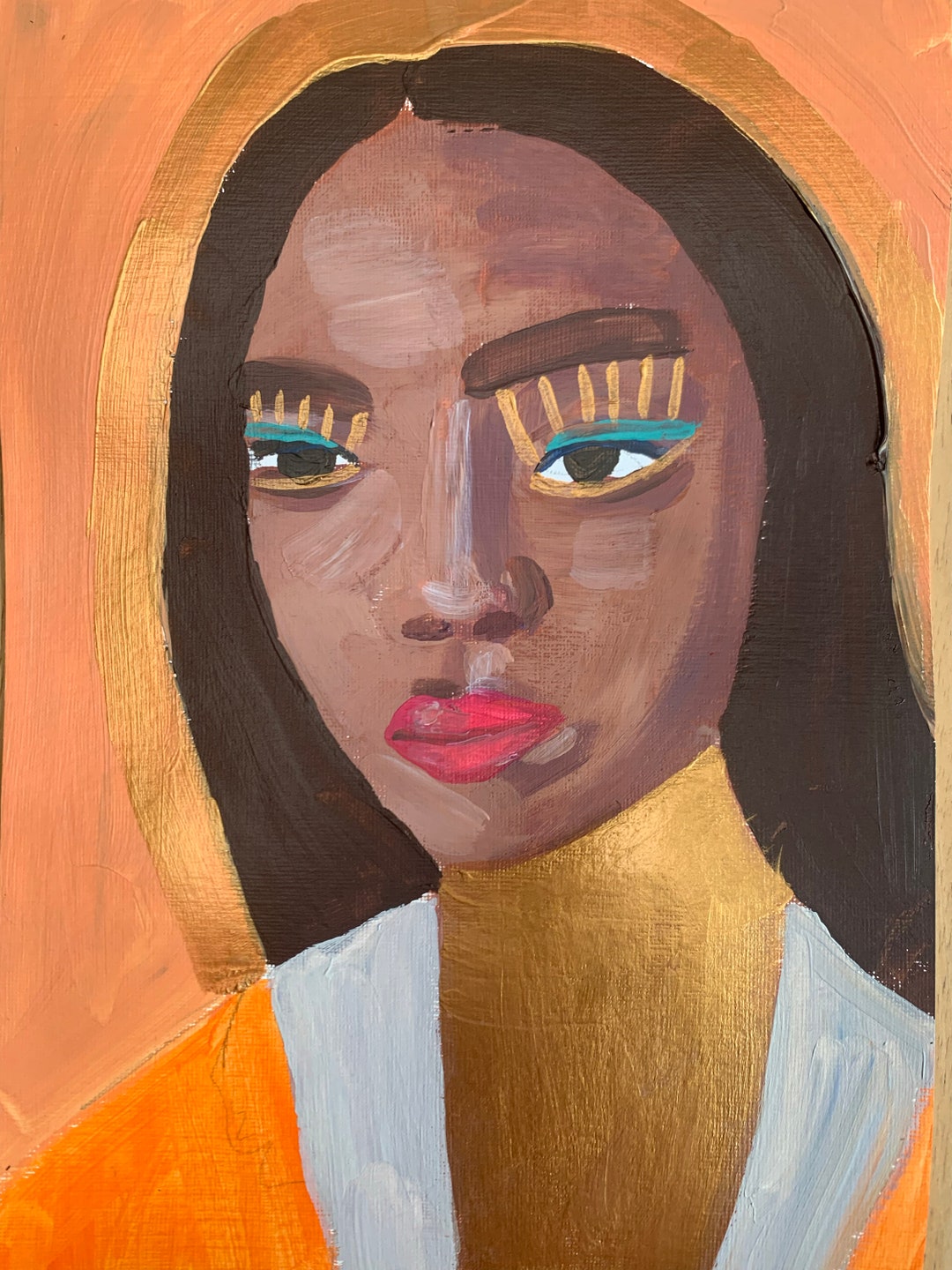 Wild Feminine Original Art Woman Portrait Painting - Isibindi (meaning ...