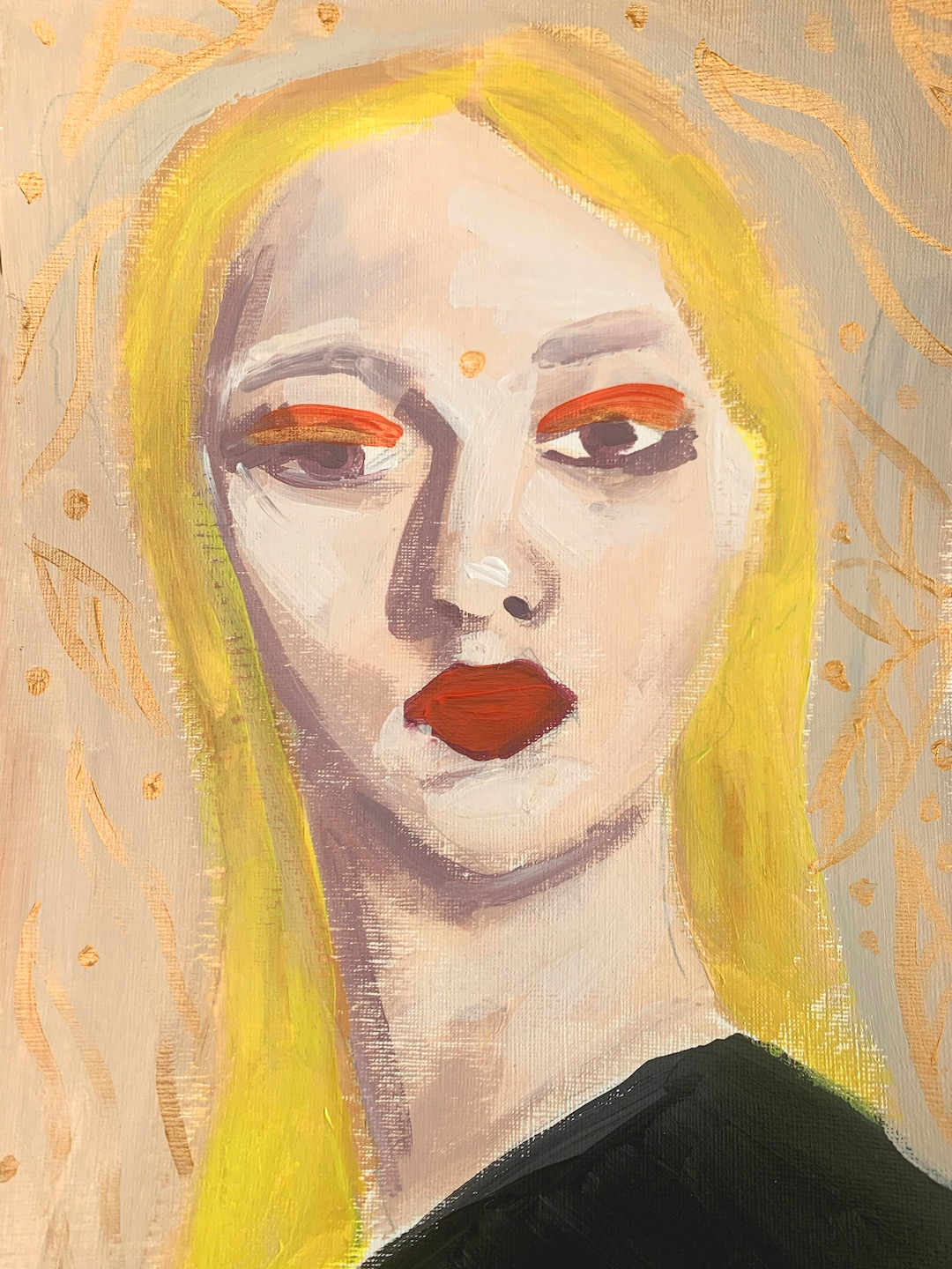 Wild Feminine Original Art Woman Portrait Painting - Verena - Etsy