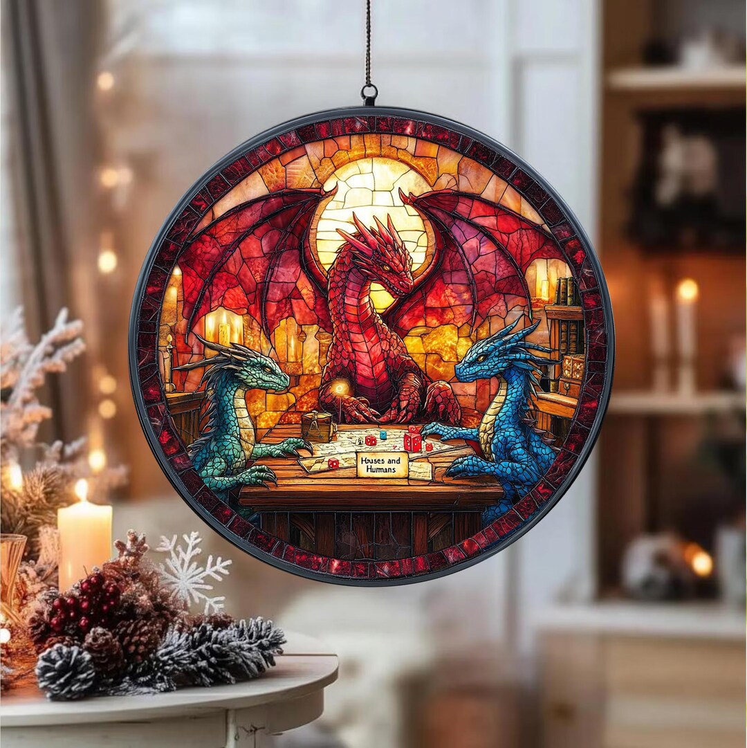 Houses and Humans D&D Suncatcher Ornament, D and D Window Hanging ...