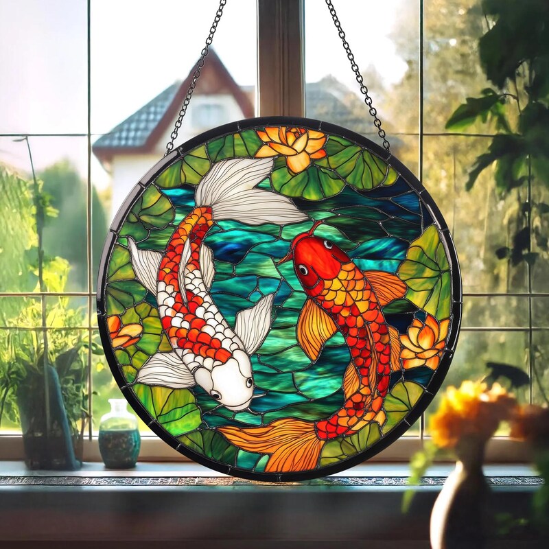 Koi Stained Glass - Etsy