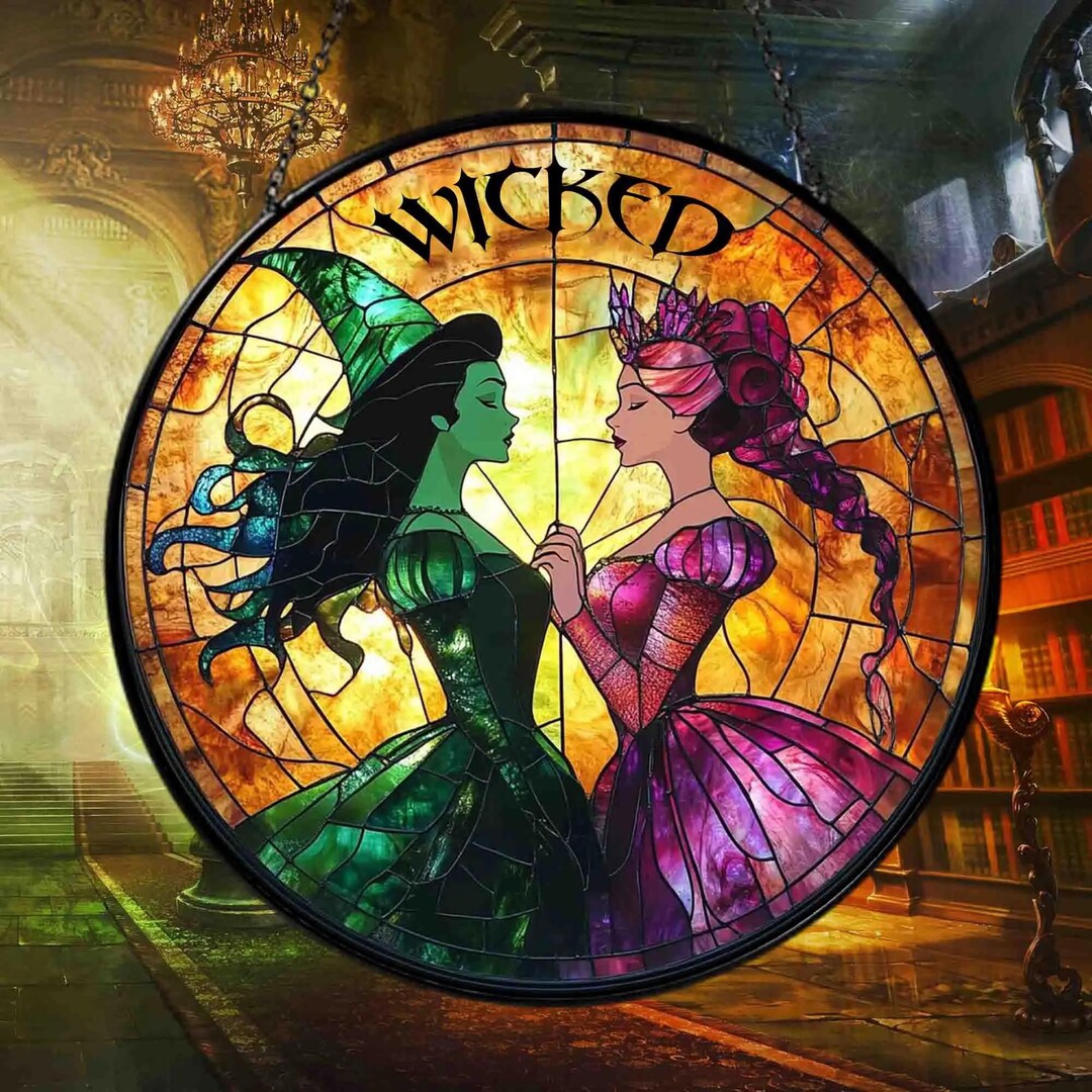 Elphaba and Glinda Besties Acrylic Ornament, Wicked Christmas Ornament ...