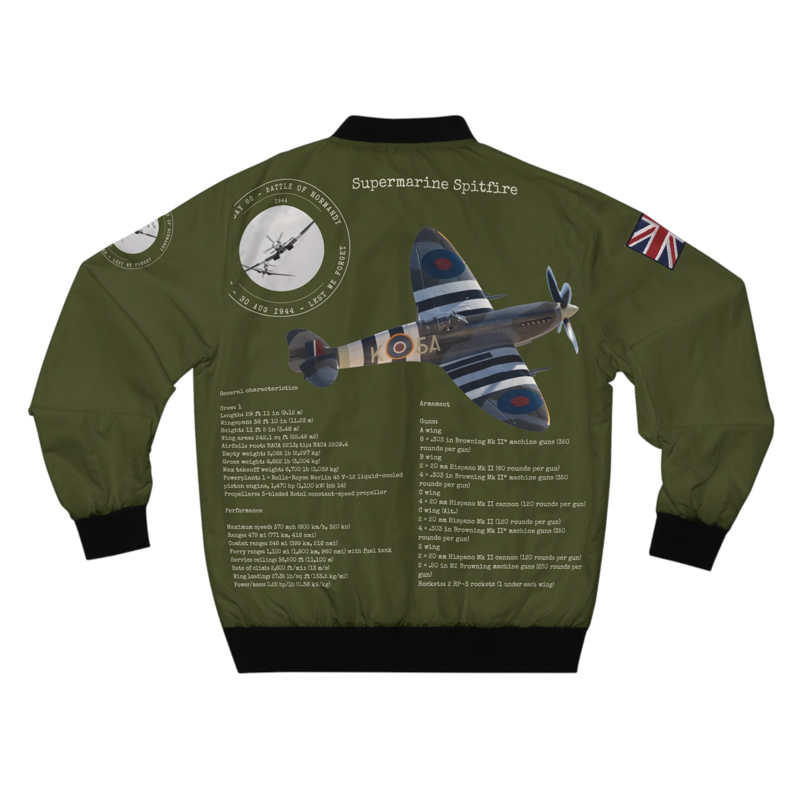 Spitfire Bomber Jacket D Day 80 Limited Edition Supermarine Spitfire ...