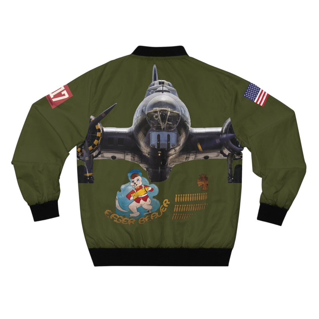 B17 Bomber Jacket Flying Fortress Eager Beaver WW2 USAAF Vintage Master ...