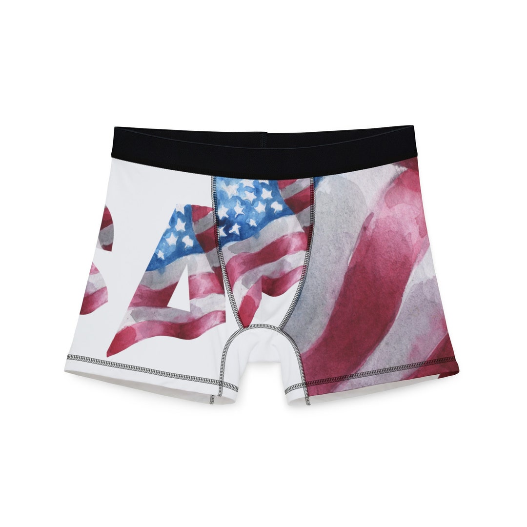 USA Men's Boxers With US Flag Painted Effect Stars and Stripes AOP Gift ...