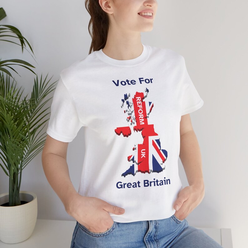 Vote for Great Britain Union Jack Map Reform UK Unisex Jersey Short ...