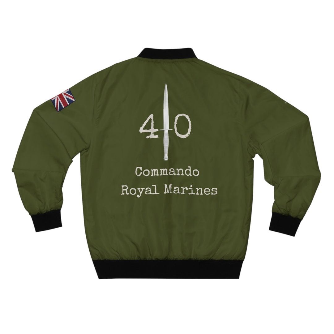Bomber Jacket Commando Unit With Dagger and Union Jack on Sleeves and ...