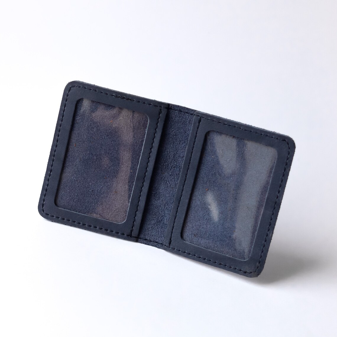 Blue Leather Card Holder, Custom Card Holder, Leather Gifts, Mens ...