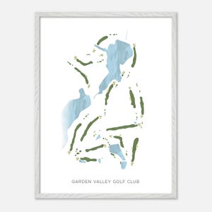 Garden Valley Golf Club in Lindale, Texas - Modern Watercolor Map ...