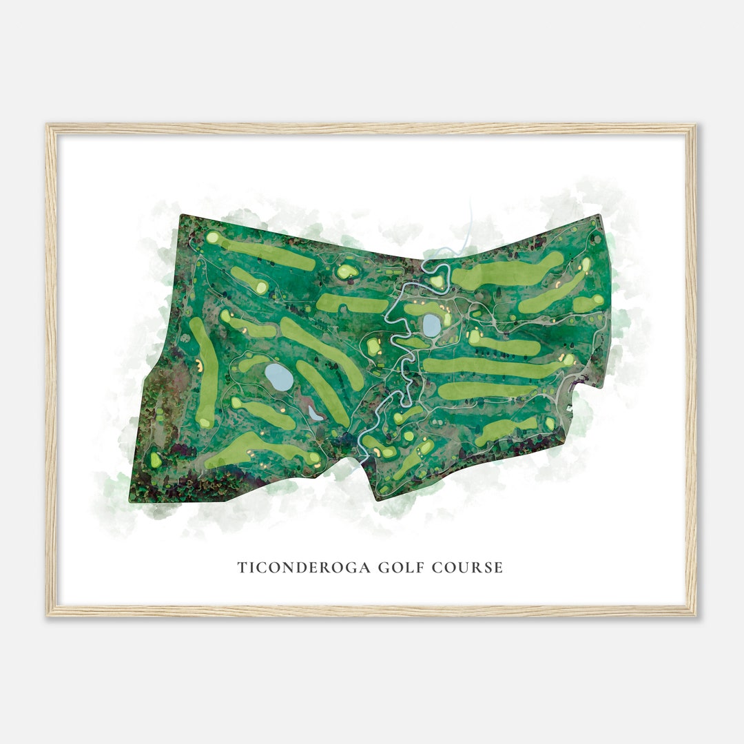 Ticonderoga Golf Course, New York - Classic Watercolor Map | Golfer ...