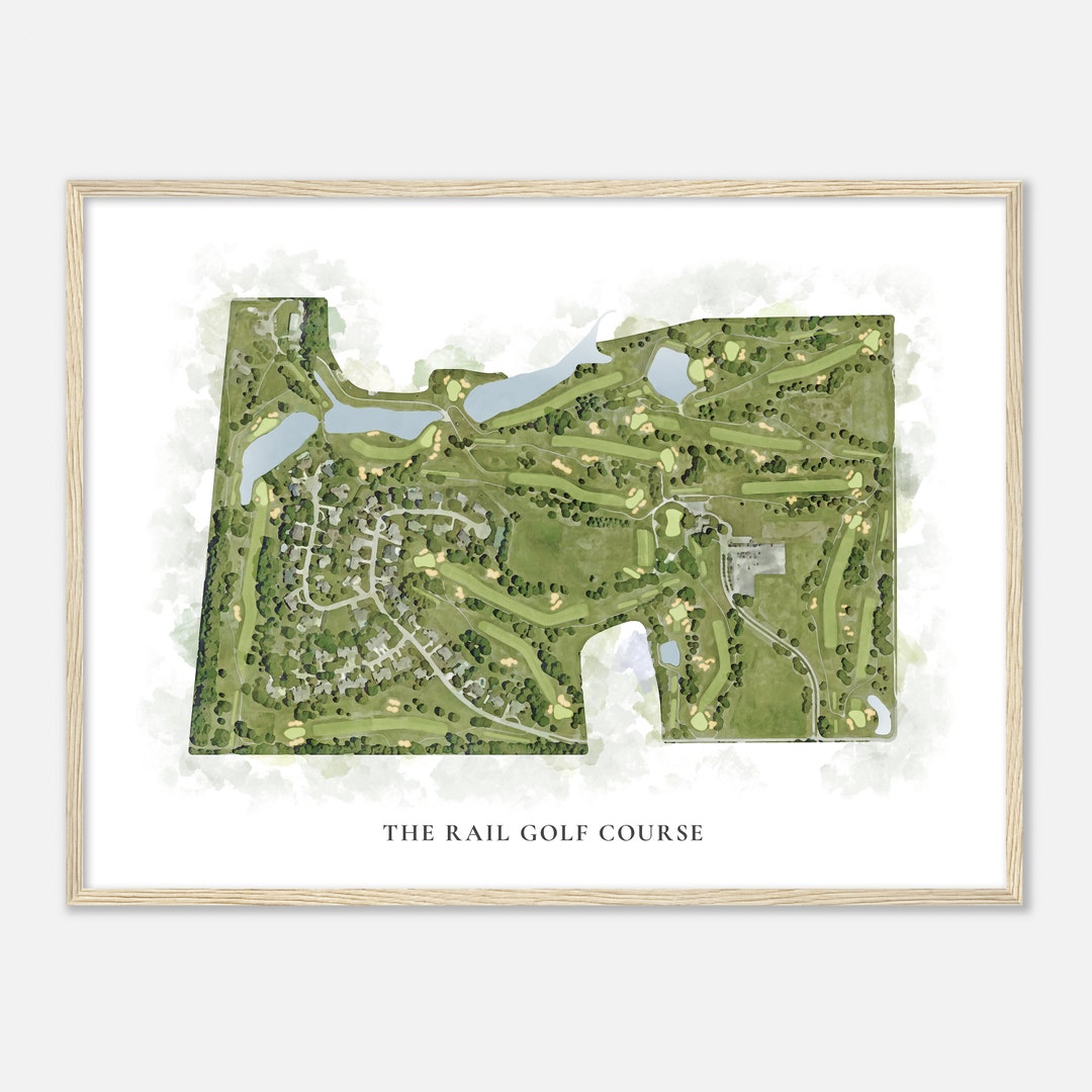 The Rail Golf Course, Illinois - Classic Watercolor Map | Golfer Gift ...