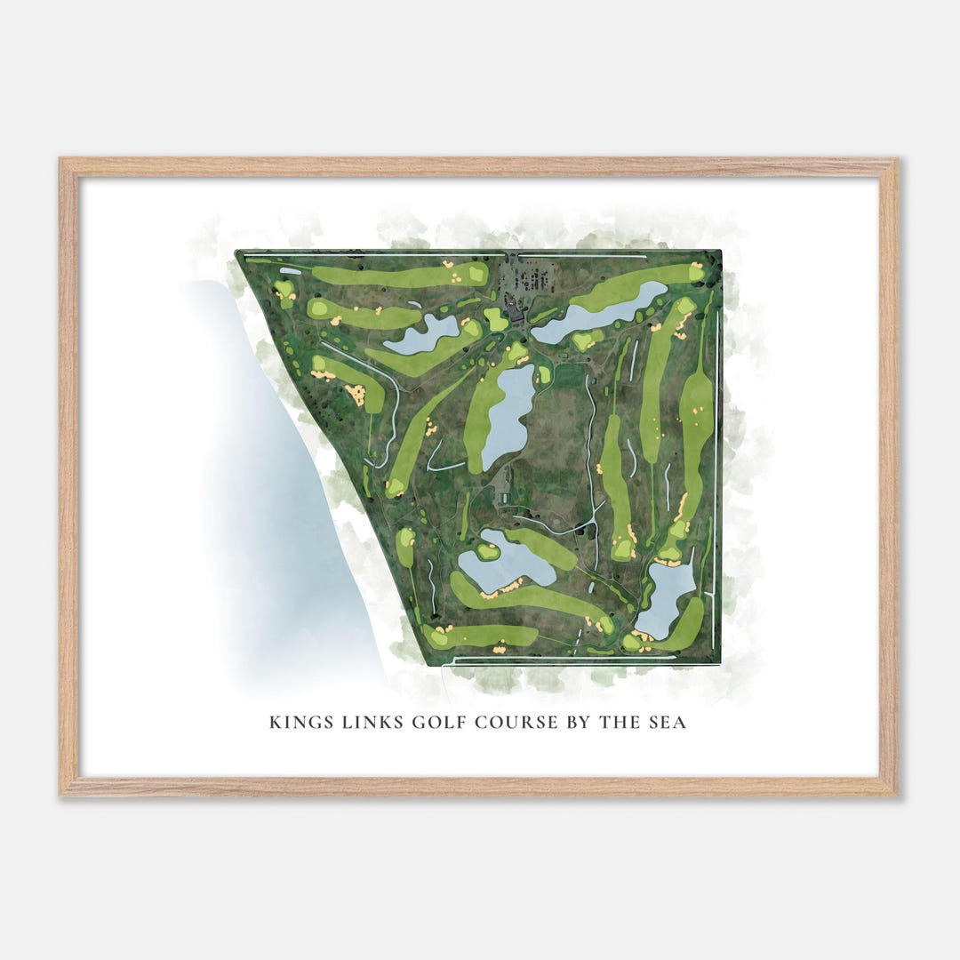 Kings Links Golf Course by the Sea in , Canada - Classic Watercolor Map ...
