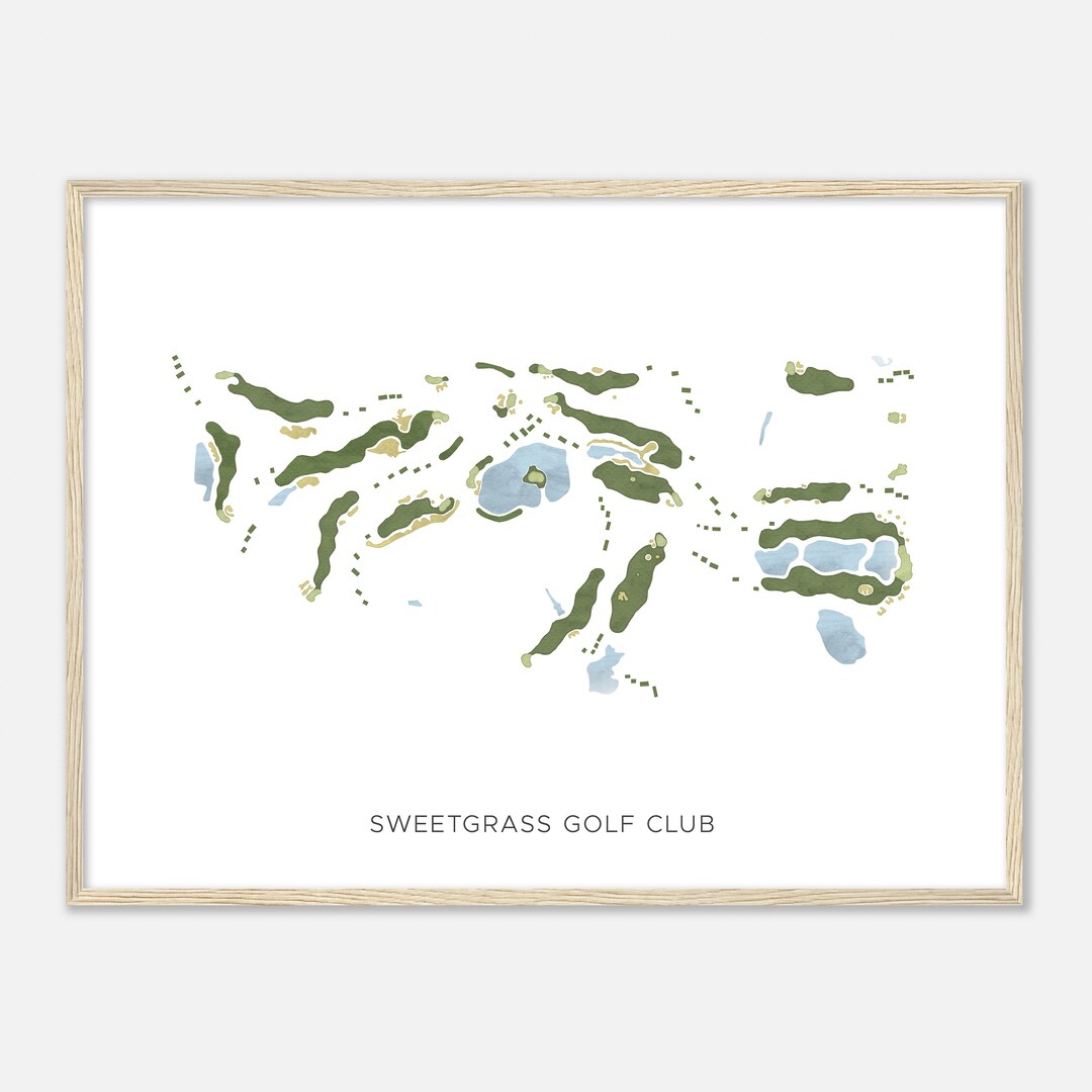 Sweetgrass Golf Club, Michigan - Modern Watercolor Map | Golfer Gift ...