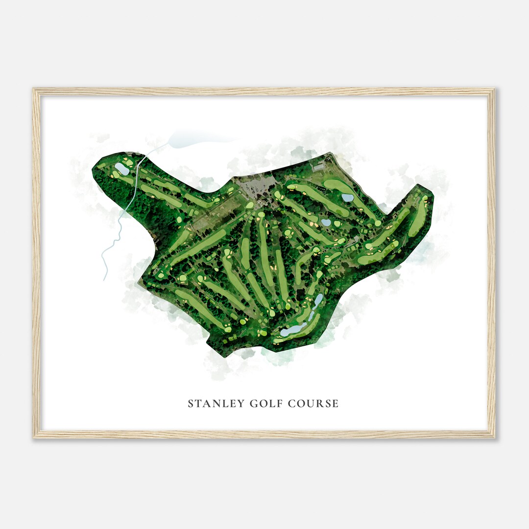 Stanley Golf Course, Connecticut - Classic Watercolor Map | Golfer Gift ...