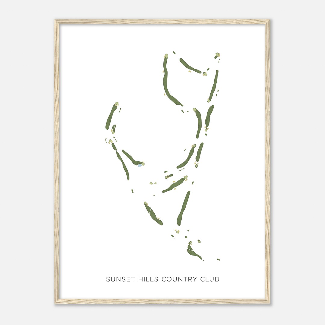 Sunset Hills Country Club, California - Modern Watercolor Map | Golfer ...