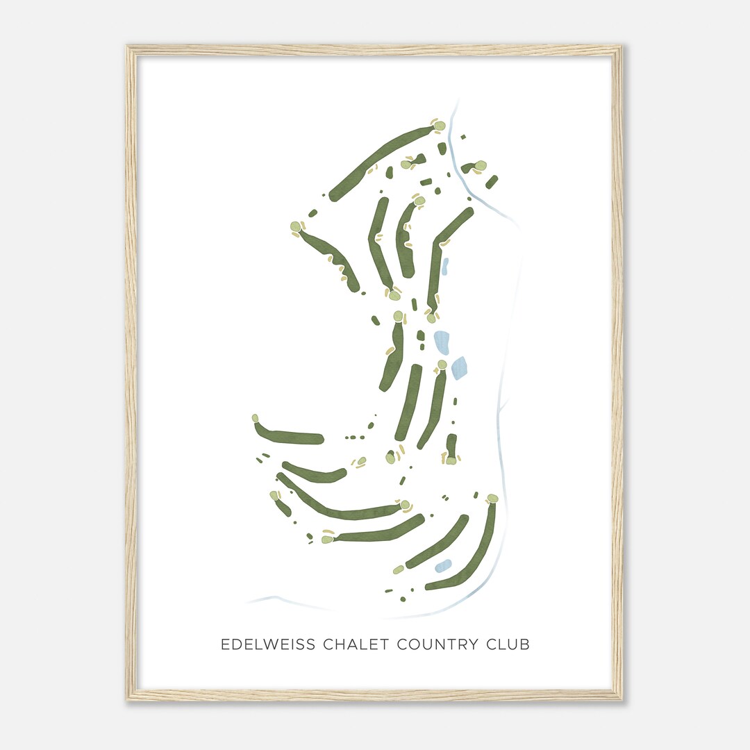 Edelweiss Chalet Country Club, Wisconsin - Modern Watercolor Map ...
