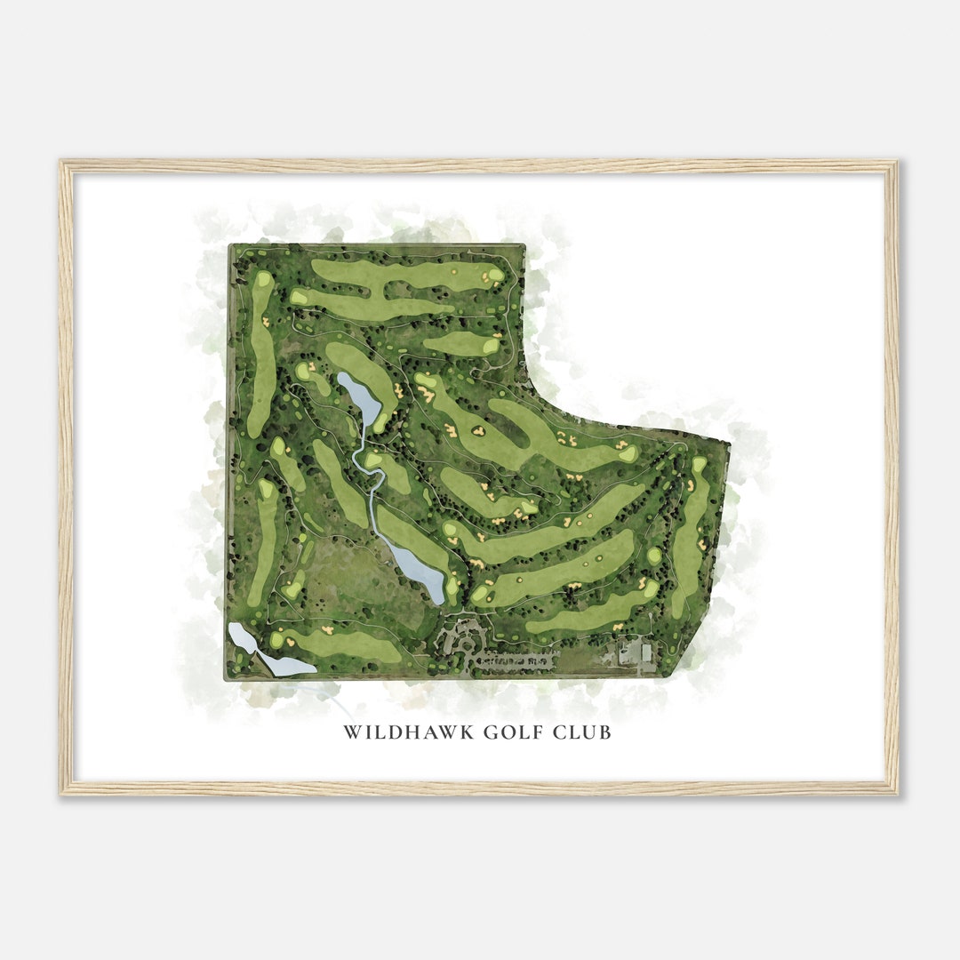 Wildhawk Golf Club, California - Classic Watercolor Map | Golfer Gift ...
