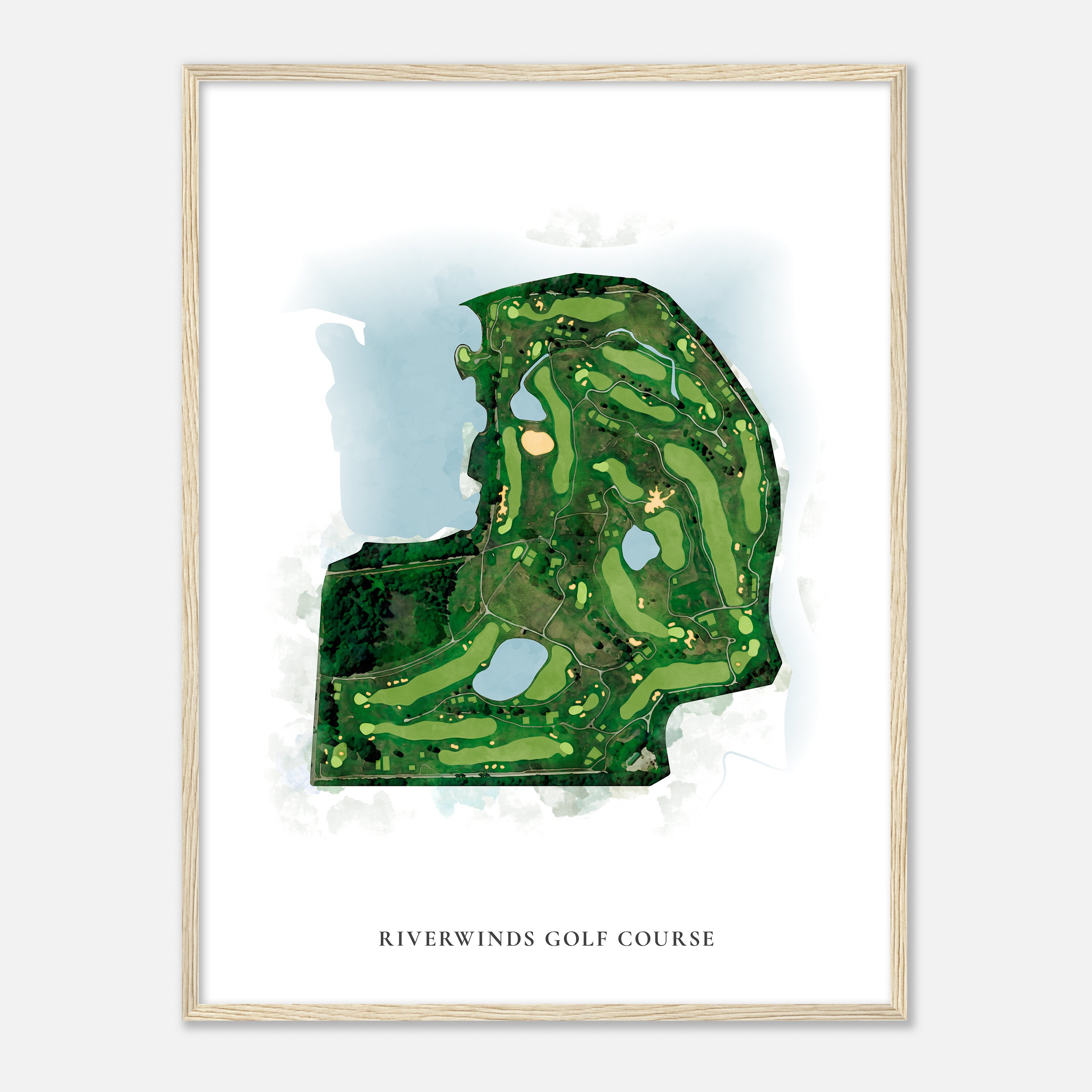 Riverwinds Golf Course, New Jersey - Classic Watercolor Map | Golfer ...