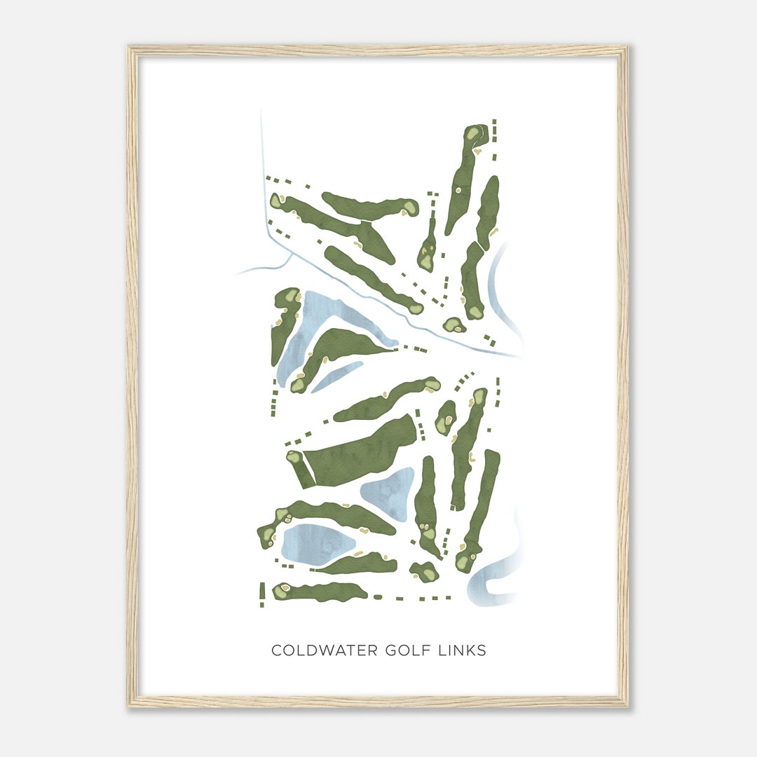 Coldwater Golf Links, Iowa - Modern Watercolor Map | Golfer Gift, Golf ...