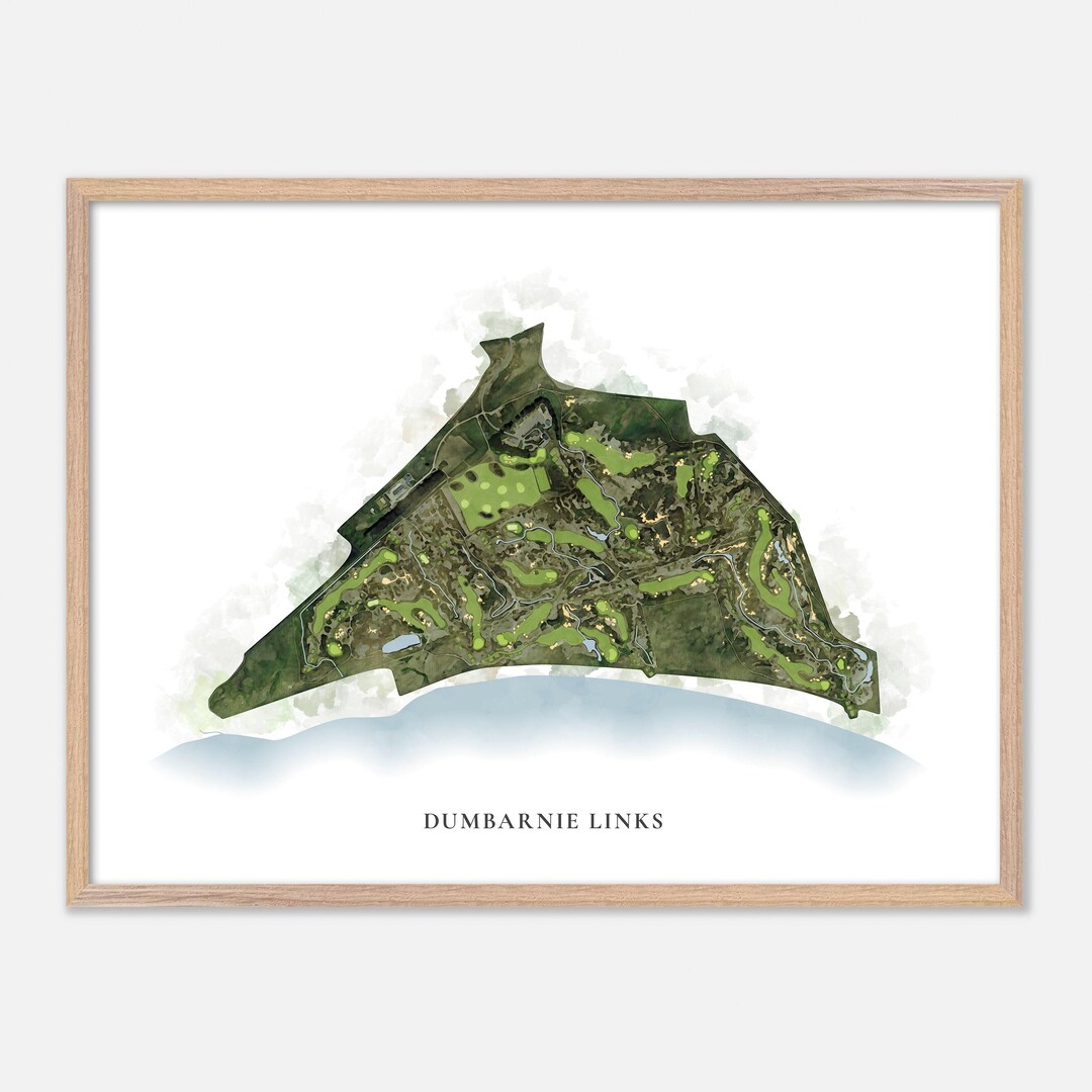 Dumbarnie Links in Colinsburgh, Scotland - Classic Watercolor Map ...