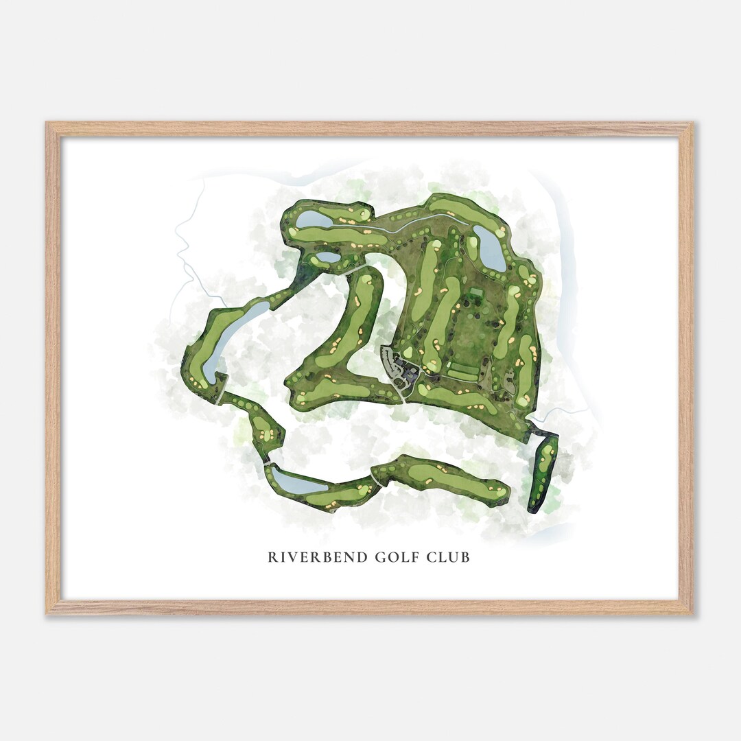 Riverbend Golf Club in , Canada - Classic Watercolor Map | Golfer Gift ...