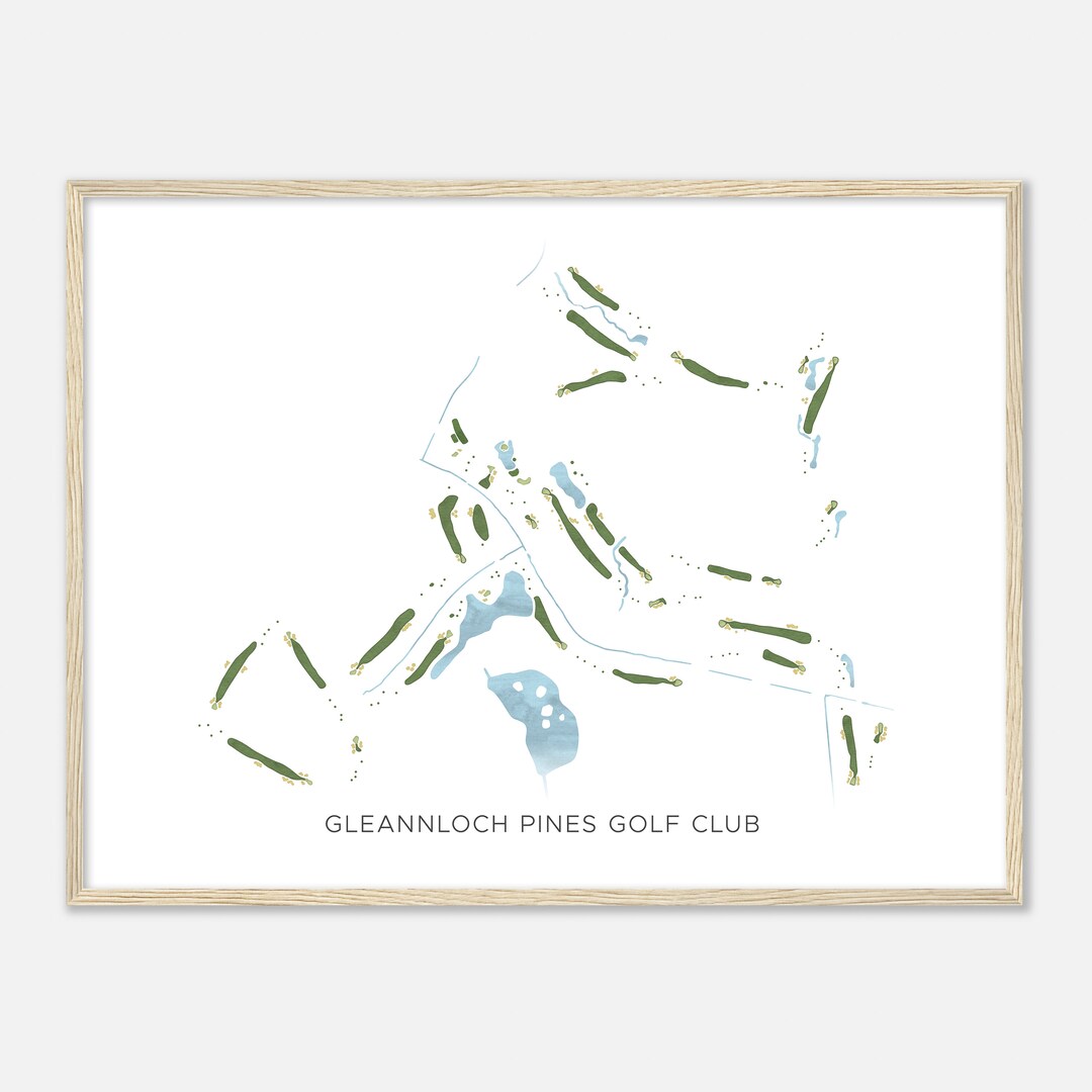 Gleannloch Pines Golf Club, Texas - Modern Watercolor Map | Golfer Gift ...