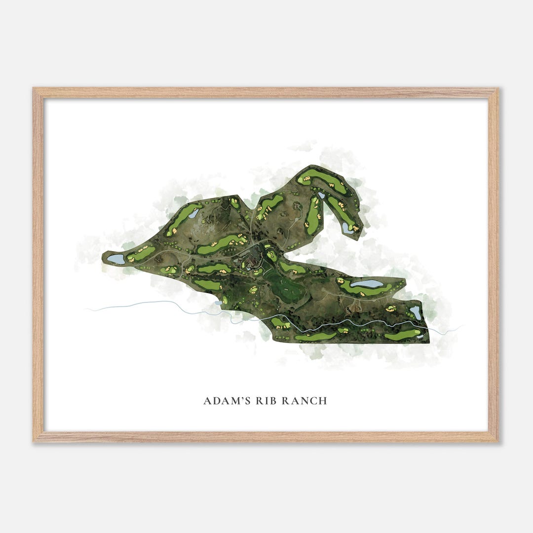 Adam's Rib Ranch in , Colorado - Classic Watercolor Map | Golfer Gift ...
