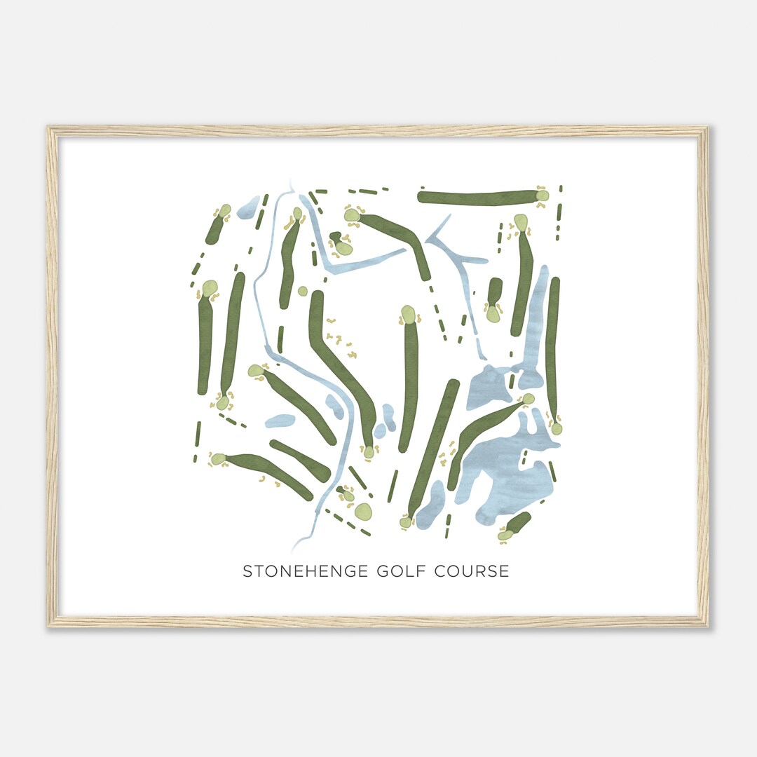 Stonehenge Golf Course, Illinois - Modern Watercolor Map | Golfer Gift ...