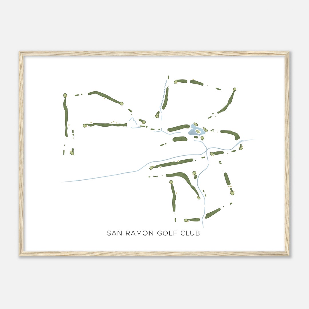 San Ramon Golf Club, California - Modern Watercolor Map | Golfer Gift ...