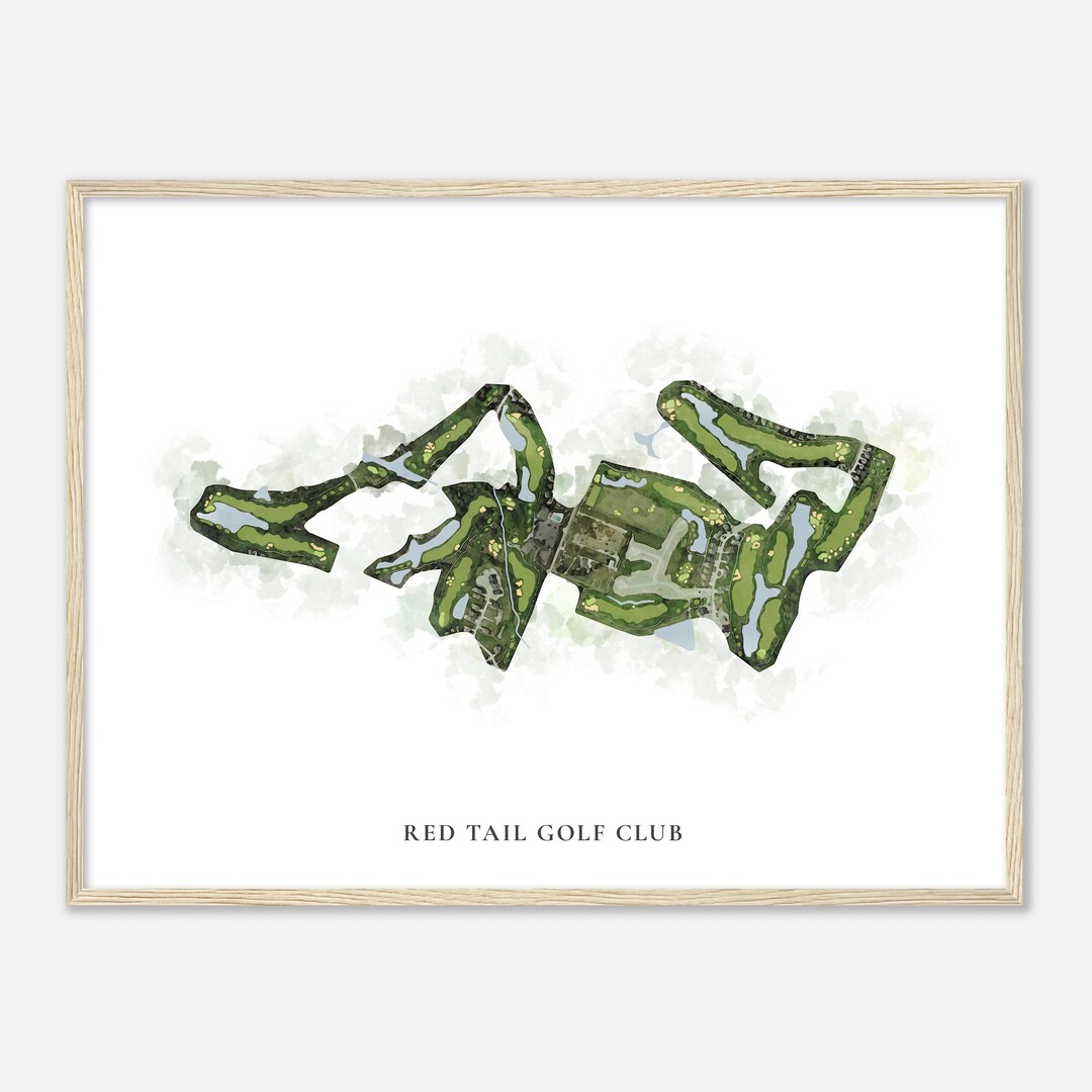 Red Tail Golf Club, Ohio - Classic Watercolor Map | Golfer Gift, Golf ...