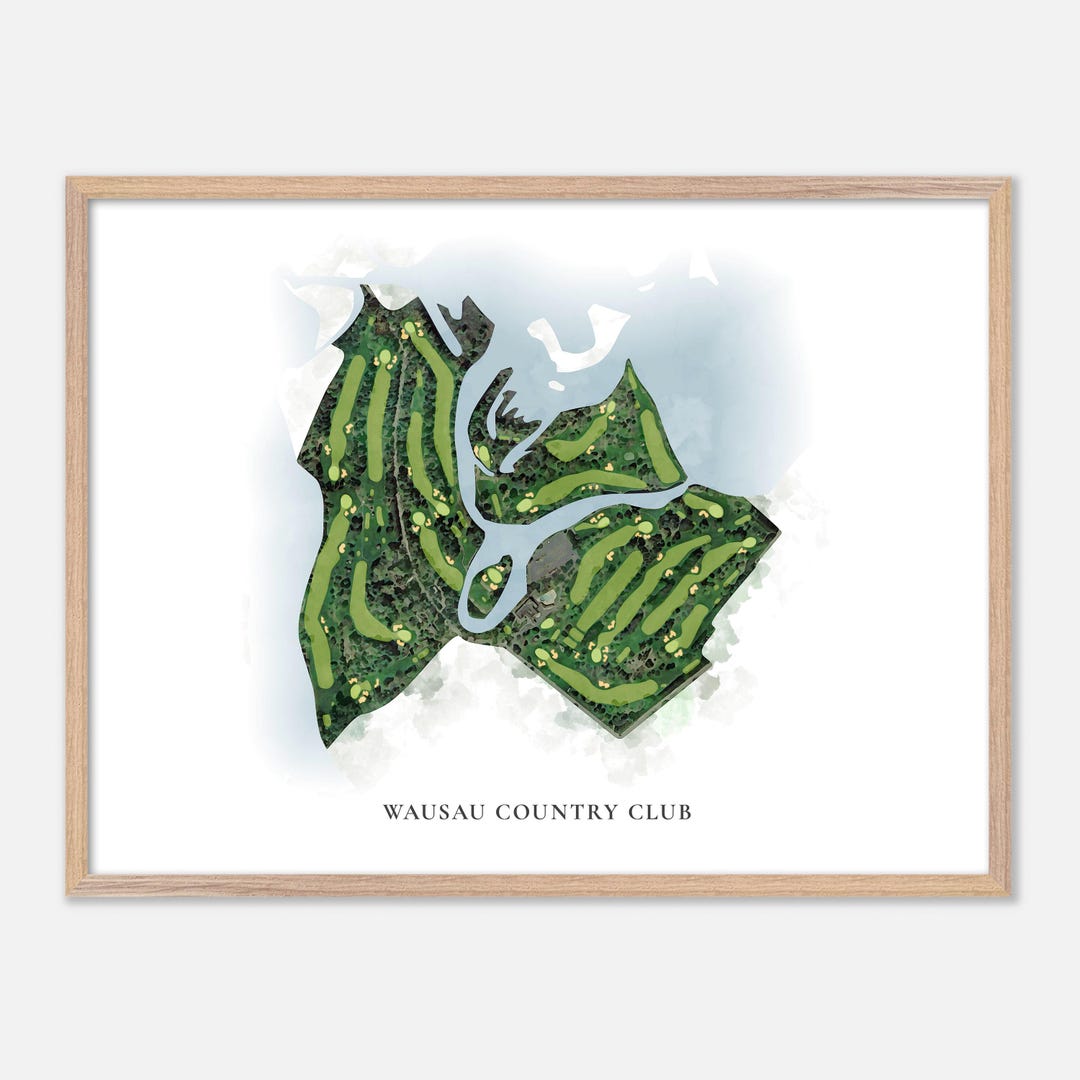 Wausau Country Club in Schofield, Wisconsin Classic Watercolor Map ...