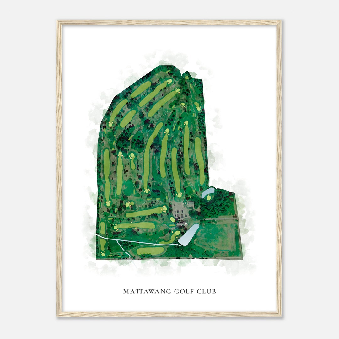 Mattawang Golf Club, New Jersey - Classic Watercolor Map | Golfer Gift ...