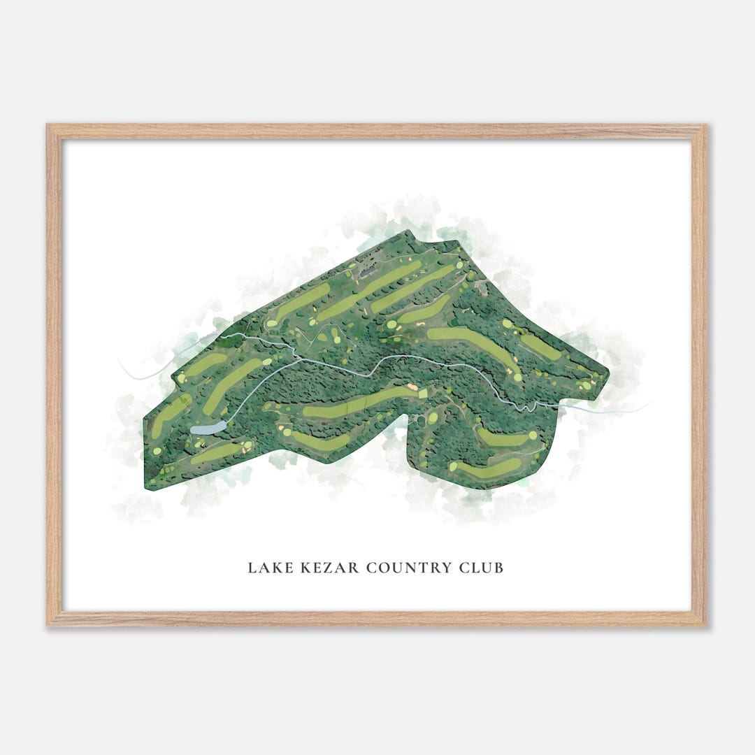 Lake Kezar Country Club in Lovell, Maine - Classic Watercolor Map ...
