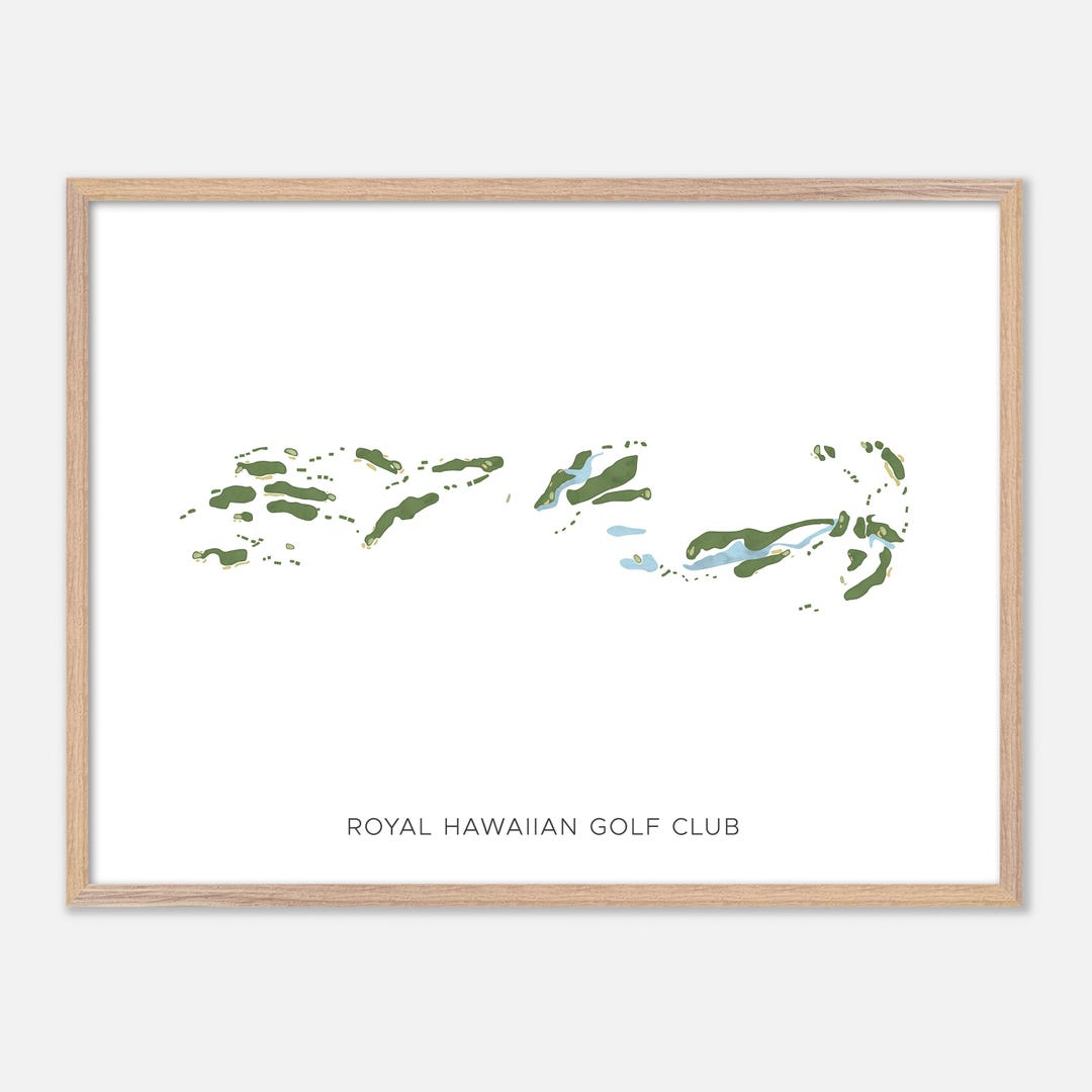 Royal Hawaiian Golf Club in Kailua, Hawaii - Modern Watercolor Map ...