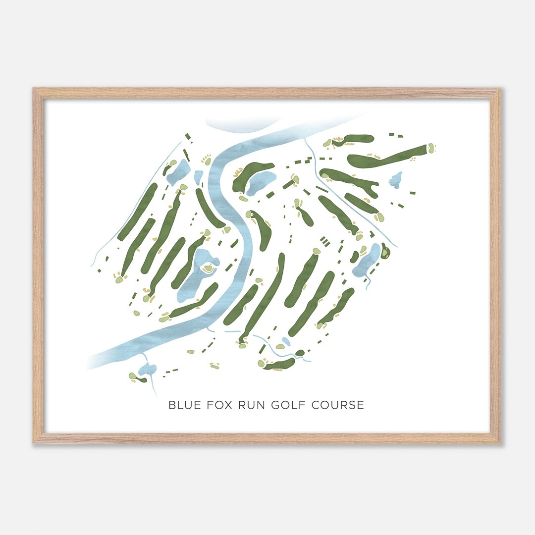 Blue Fox Run Golf Course in Avon, Connecticut - Modern Watercolor Map ...