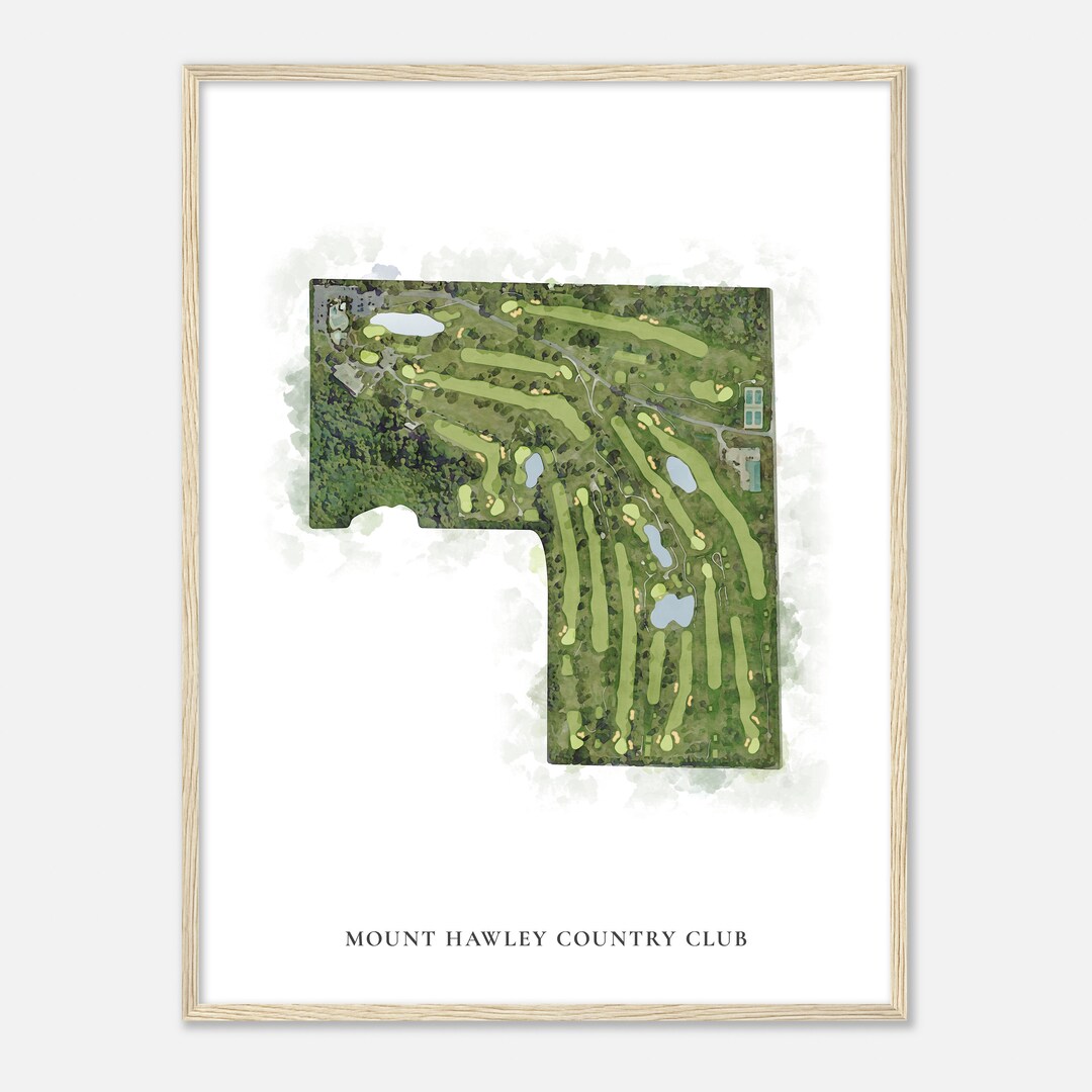 Mount Hawley Country Club, Illinois - Classic Watercolor Map | Golfer ...