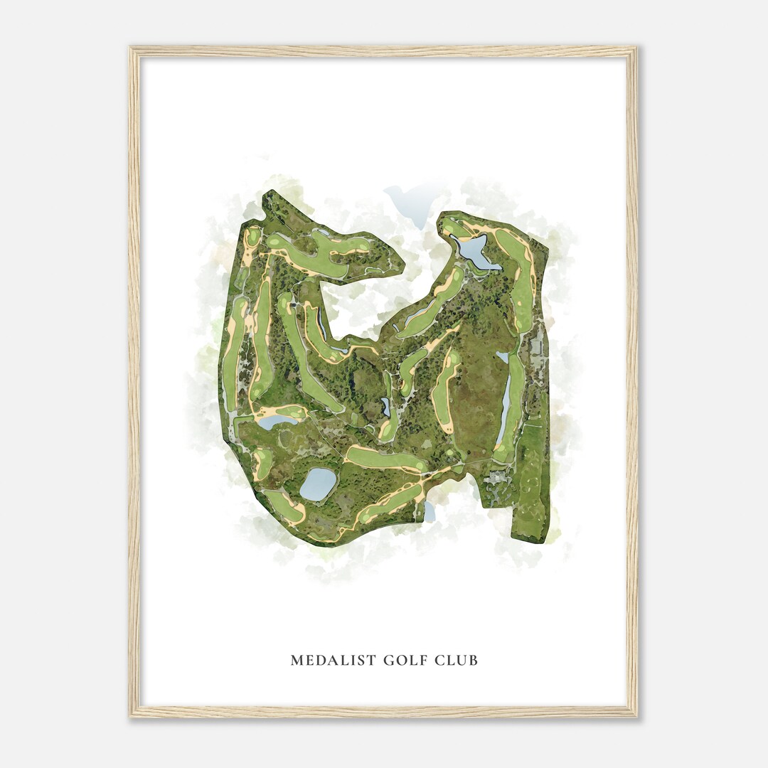 Medalist Golf Club, Florida - Classic Watercolor Map | Golfer Gift ...