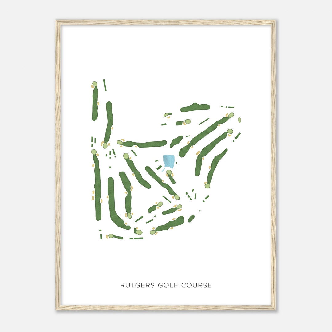 Rutgers Golf Course, New Jersey - Modern Watercolor Map | Golfer Gift ...