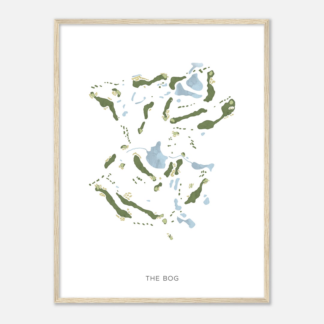 The Bog, Wisconsin - Modern Watercolor Map | Golfer Gift, Golf Wall Art ...