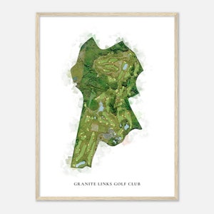 Granite Links Golf Club, Massachusetts - Classic Watercolor Map ...