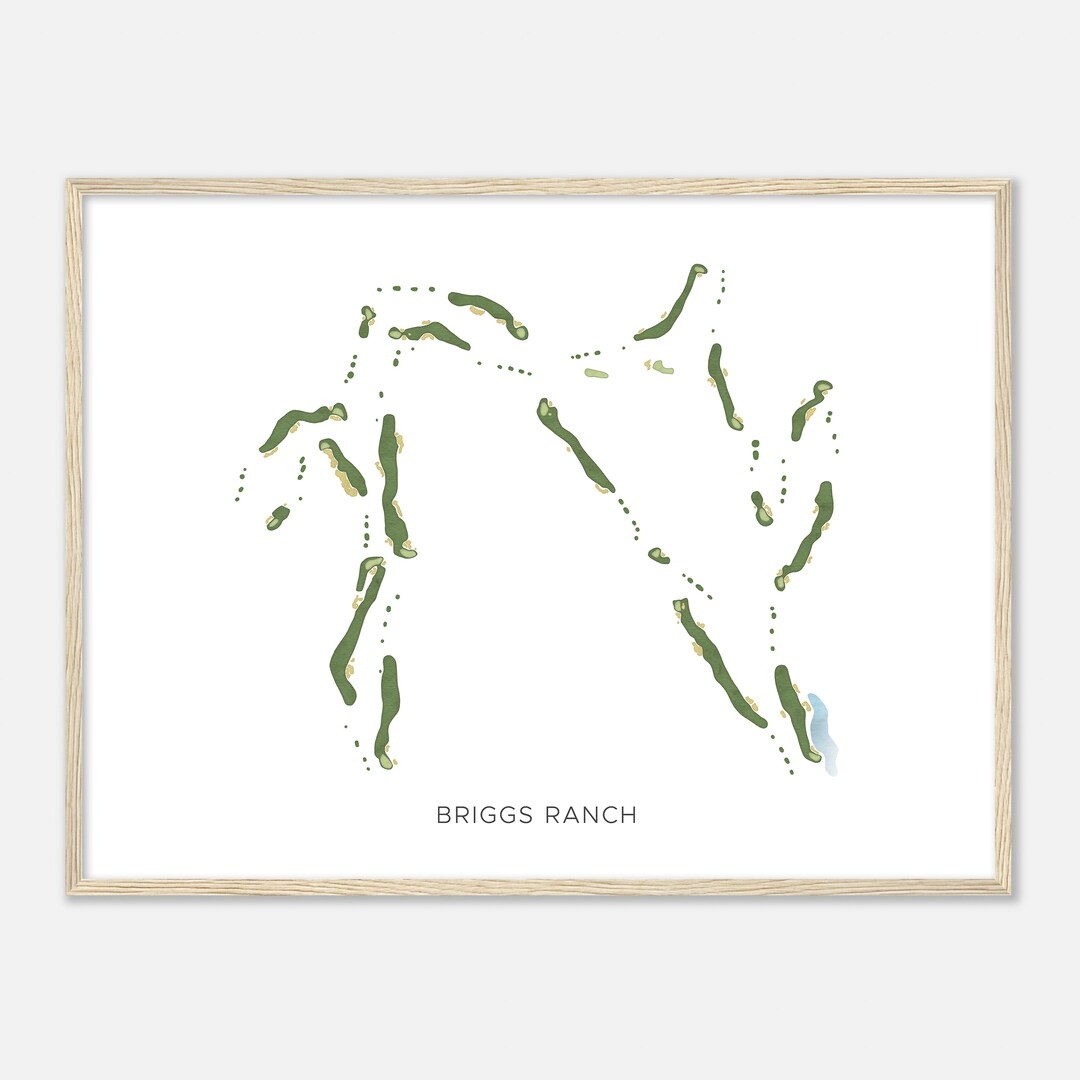 Briggs Ranch, Texas - Modern Watercolor Map | Golfer Gift, Golf Wall ...