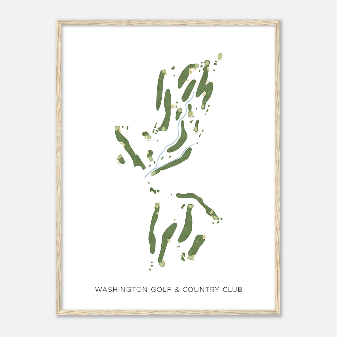 Washington Golf & Country Club, Virginia - Modern Watercolor Map ...