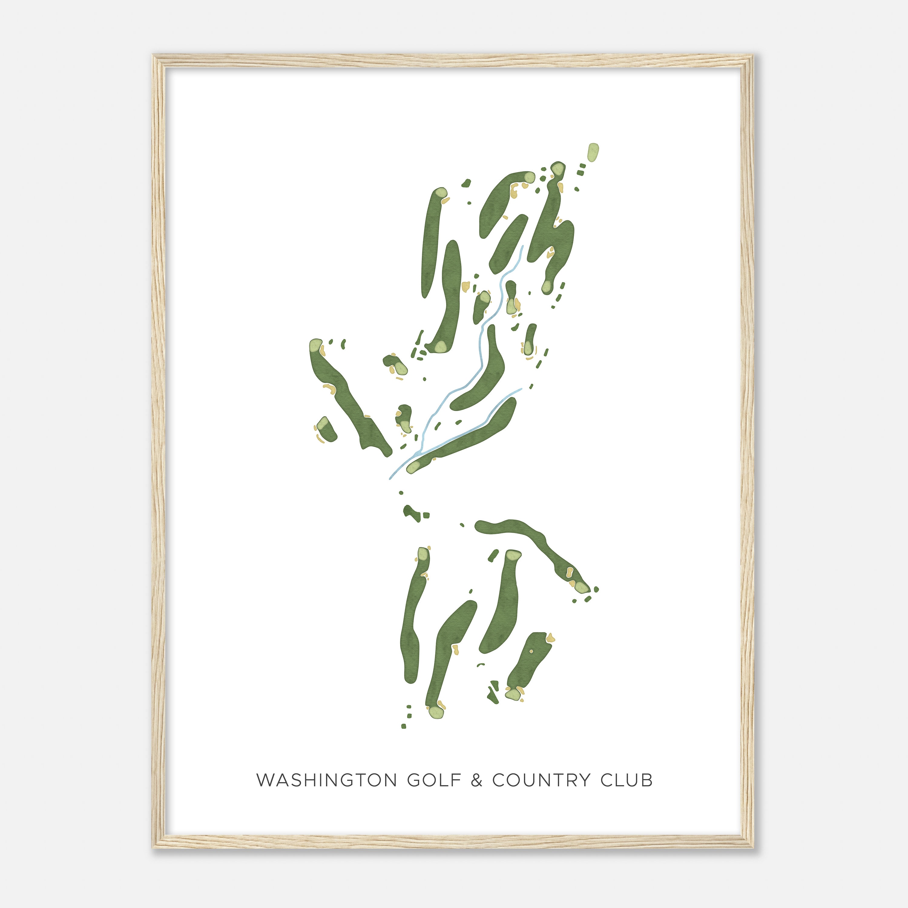 Washington Golf & Country Club, Virginia - Modern Watercolor Map ...
