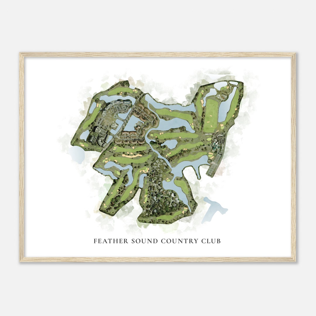 Feather Sound Country Club, Florida - Classic Watercolor Map | Golfer ...