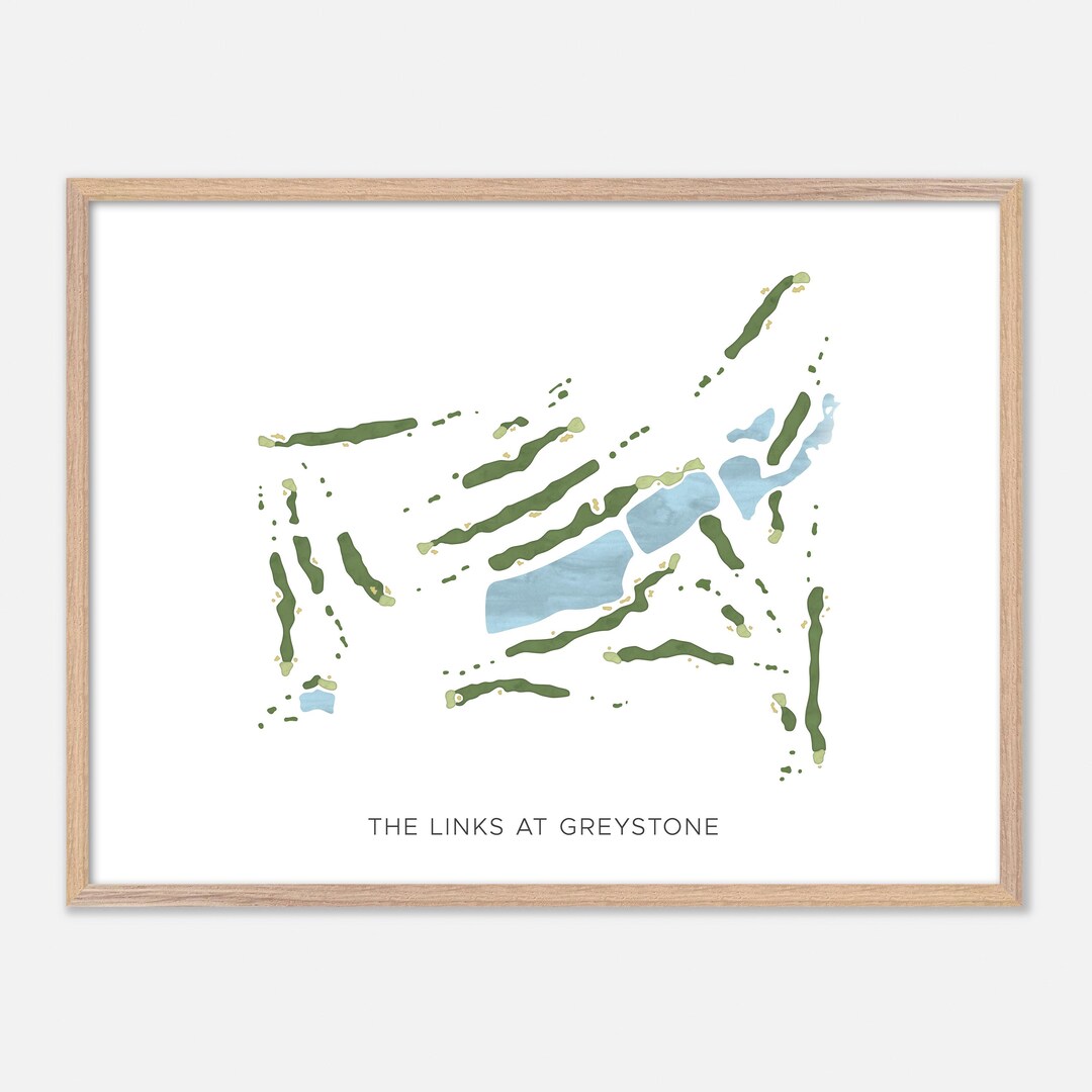 The Links at Greystone in Walworth, New York - Modern Watercolor Map ...