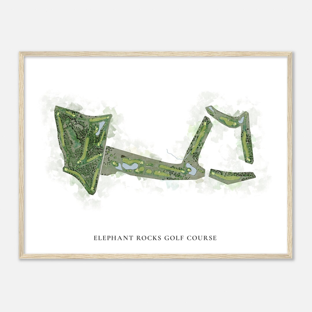 Elephant Rocks Golf Course, Arizona - Classic Watercolor Map | Golfer ...