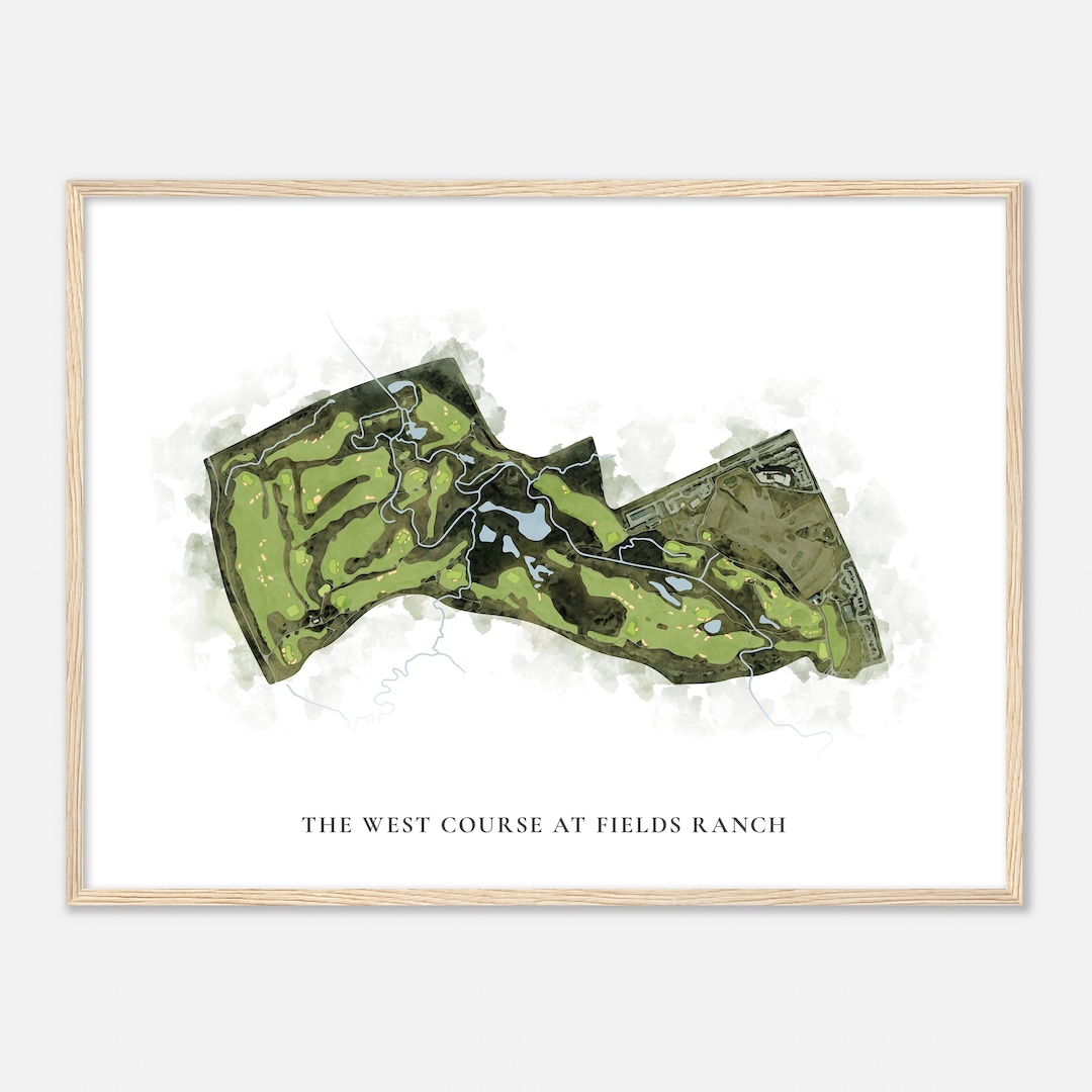 The West Course at Fields Ranch in Frisco, Texas - Classic Watercolor ...